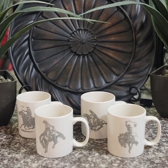 Marlboro | Other | Vintage Set Of 4 Marlboro Western Cowboy Mugs | Poshmark
